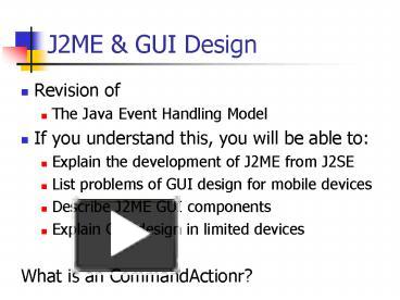 J2ME presentation | free to view