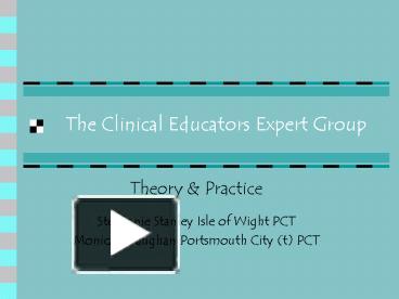 The Clinical Educators Expert Group presentation | free to view