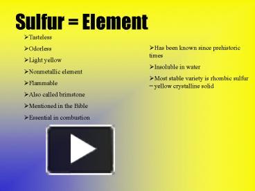 Sulfur Element presentation | free to view