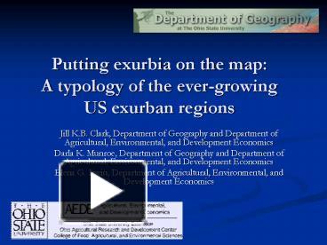 PPT – Putting exurbia on the map: A typology of the evergrowing US ...