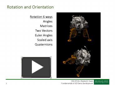 Rotation and Orientation presentation | free to view