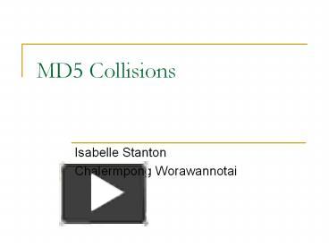 PPT – MD5 Collisions PowerPoint presentation | free to download - id ...