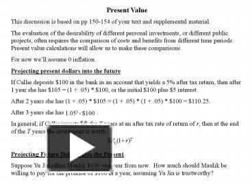 PPT – Present Value PowerPoint presentation | free to view - id: 12737d ...