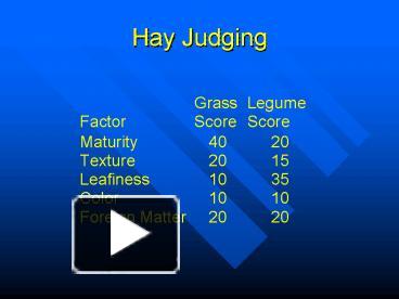 Hay Judging presentation | free to view