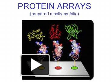 PPT – PROTEIN ARRAYS prepared mostly by Ailie PowerPoint presentation ...