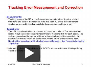 PPT – Tracking Error Measurement and Correction PowerPoint presentation ...