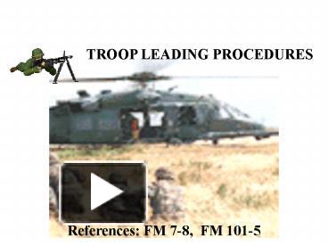 TROOP LEADING PROCEDURES presentation | free to view
