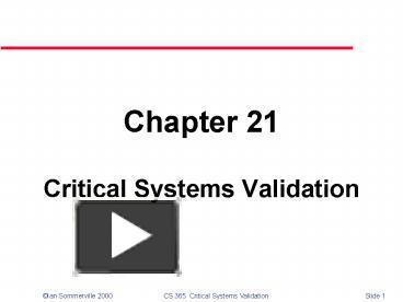 PPT – Critical Systems Validation PowerPoint presentation | free to ...