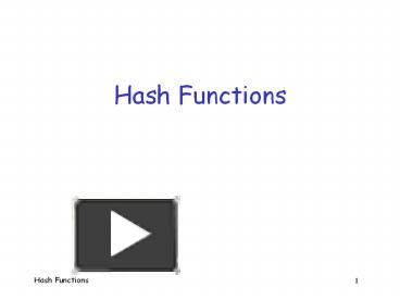 Hash Functions presentation | free to download