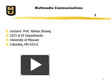 PPT – Multimedia Communications 1 PowerPoint presentation | free to ...