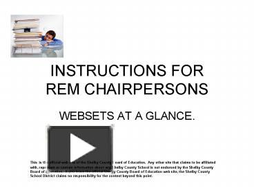 PPT – INSTRUCTIONS FOR REM CHAIRPERSONS PowerPoint presentation | free ...