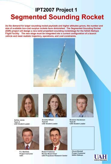 IPT2007 Project 1 Segmented Sounding Rocket presentation | free to view
