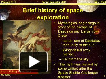 Brief history of space exploration presentation | free to view