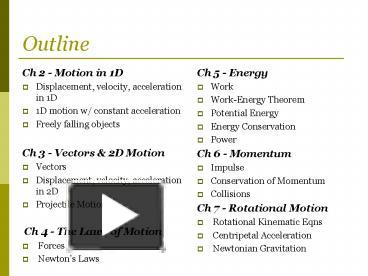 PPT – Outline PowerPoint presentation | free to view - id: 1284d9-MmVjM