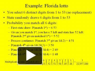 PPT – Example: Florida lotto PowerPoint presentation | free to download ...