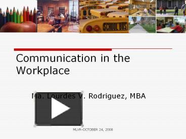 Communication in the Workplace presentation | free to view