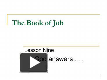 The Book of Job presentation | free to view