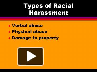 Types of Racial Harassment presentation | free to view