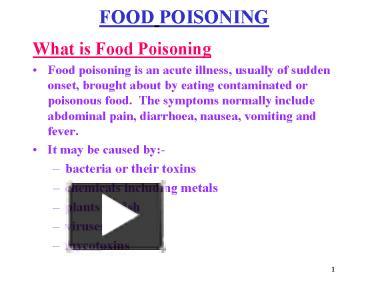 FOOD POISONING presentation | free to view