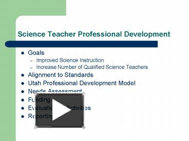 Science Teacher Professional Development presentation | free to view