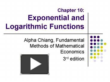 PPT – Chapter 10: Exponential and Logarithmic Functions PowerPoint ...