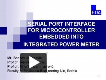 PPT – SERIAL PORT INTERFACE FOR MICROCONTROLLER EMBEDDED INTO ...