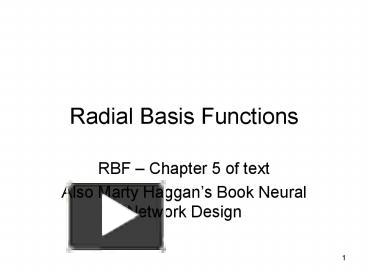 Radial Basis Functions presentation | free to view