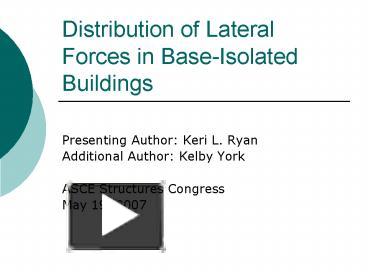 Distribution of Lateral Forces in BaseIsolated Buildings presentation ...