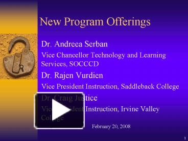 PPT – New Program Offerings PowerPoint presentation | free to view - id ...