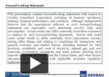 PPT – ForwardLooking Statements PowerPoint presentation | free to ...