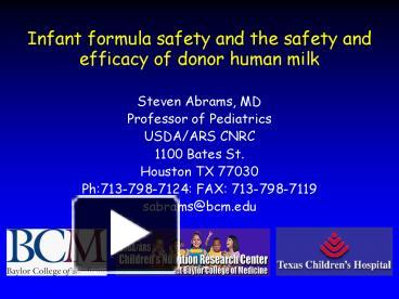 Steven Abrams, MD presentation | free to view