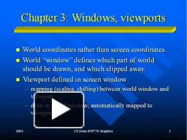PPT – Chapter 3: Windows, viewports PowerPoint presentation | free to ...