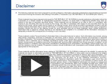 PPT – Disclaimer PowerPoint presentation | free to view - id: 12a8ec-NjEyN