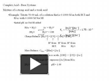 PPT – Complex Acid Base Systems PowerPoint presentation | free to view ...