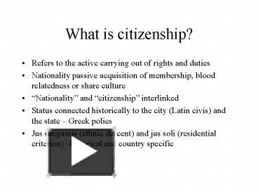 What is citizenship presentation | free to view