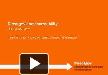 PPT – Directgov and accessibility PowerPoint presentation | free to ...