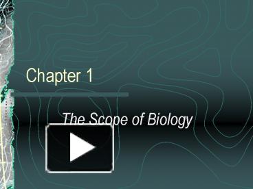 The Scope of Biology presentation | free to view