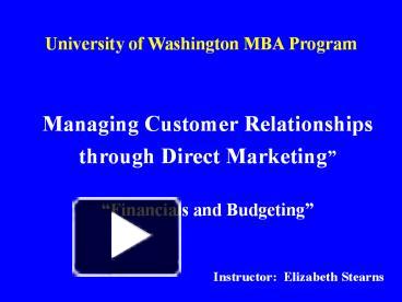 PPT – University of Washington MBA Program PowerPoint presentation ...