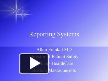 Reporting Systems presentation | free to view