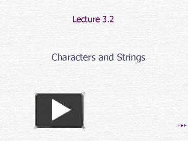 PPT – Characters and Strings PowerPoint presentation | free to view ...