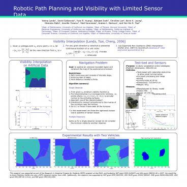PPT – Robotic Path Planning and Visibility with Limited Sensor Data ...