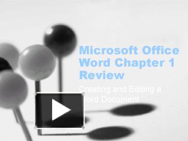 Microsoft Office Word Chapter 1 Review presentation | free to view
