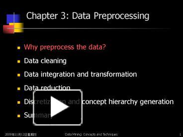 Chapter 3: Data Preprocessing presentation | free to view