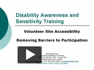 Disability Awareness and Sensitivity Training presentation | free to view