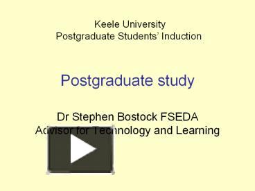 Postgraduate study presentation | free to view