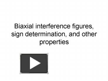 Biaxial interference figures, sign determination, and other properties ...