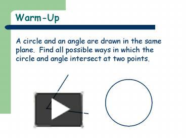 PPT – WarmUp PowerPoint presentation | free to view - id: 12c2f1-MWU2N