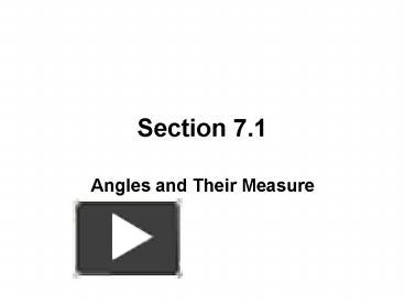 PPT – Angles and Their Measure PowerPoint presentation | free to view ...
