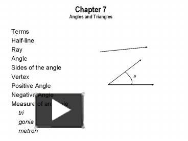PPT – Chapter 7 Angles and Triangles PowerPoint presentation | free to ...