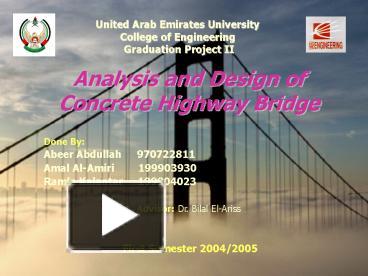 Analysis and Design of Concrete Highway Bridge presentation | free to view